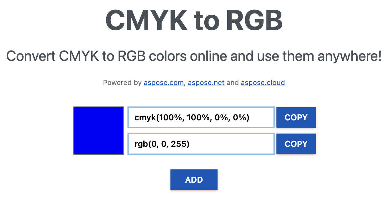 Convierte CMYK a RGB en línea gratis | Herramienta de conversión de color instantánea