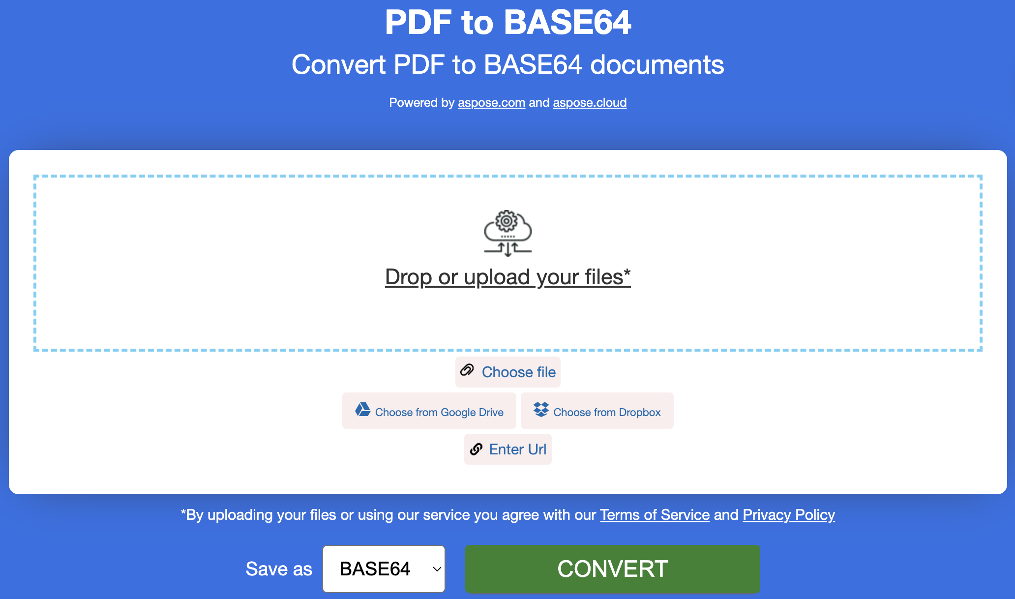 Convertir PDF a Base64 en línea gratis